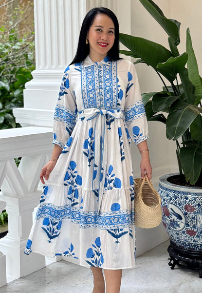 Vine and Branches Jayla Dress - Soft Blue – theWYLDshop