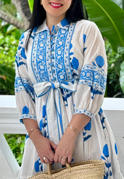 Vine and Branches Jayla Dress - Soft Blue – theWYLDshop